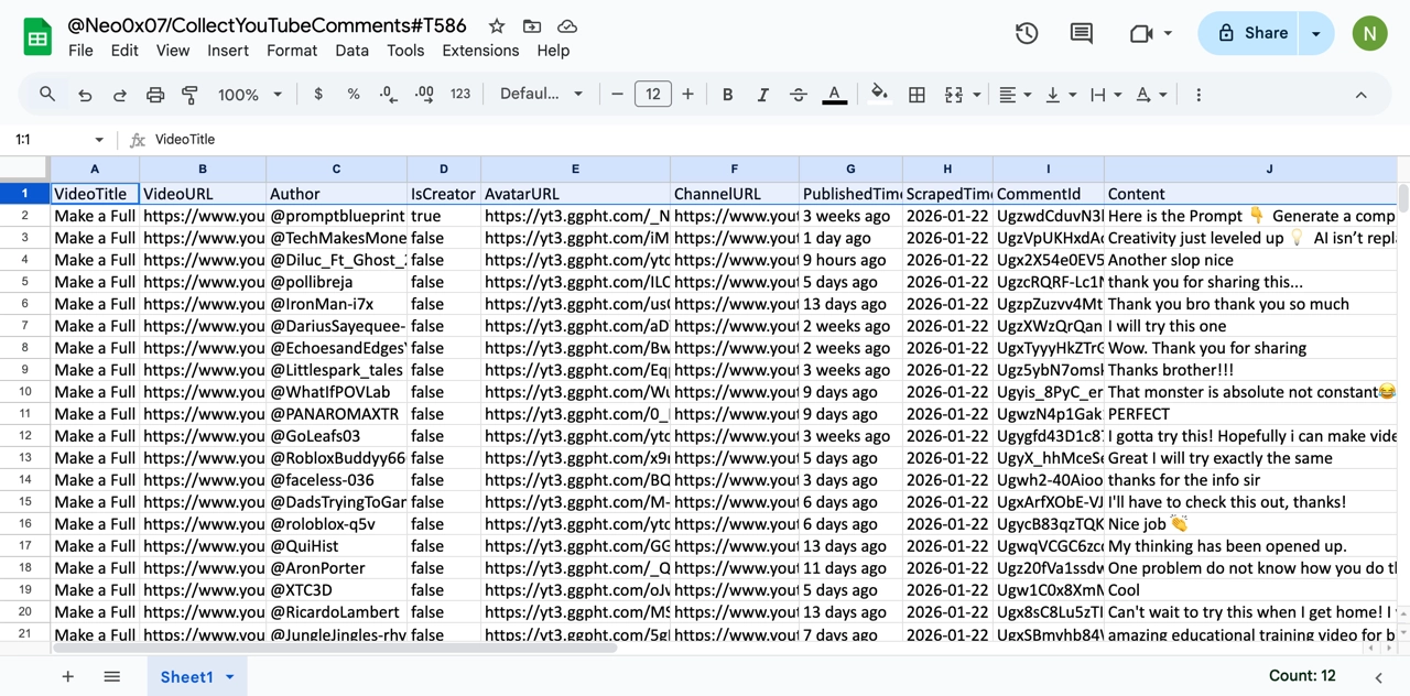 How to Scrape YouTube Comments from Multiple Videos | Tapicker